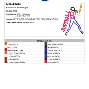 Softball Batter Outline - Machine Embroidery Design, Embroidery Designs ...