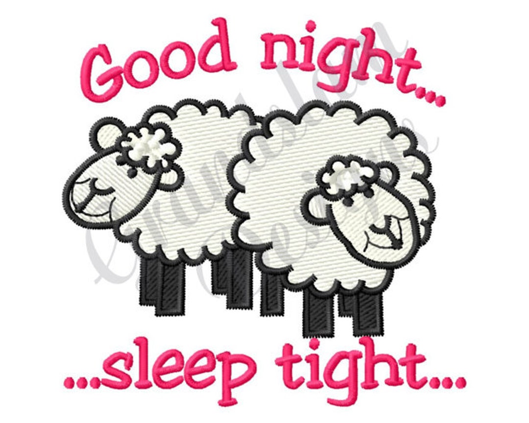 Good Night Counting Sheep - Machine Embroidery Design - Etsy