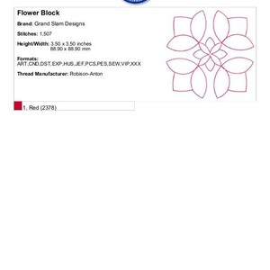 Flower Block - Machine Embroidery Design, Embroidery Designs, Machine ...