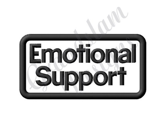 Emotional Support Label Machine Embroidery Design | Etsy