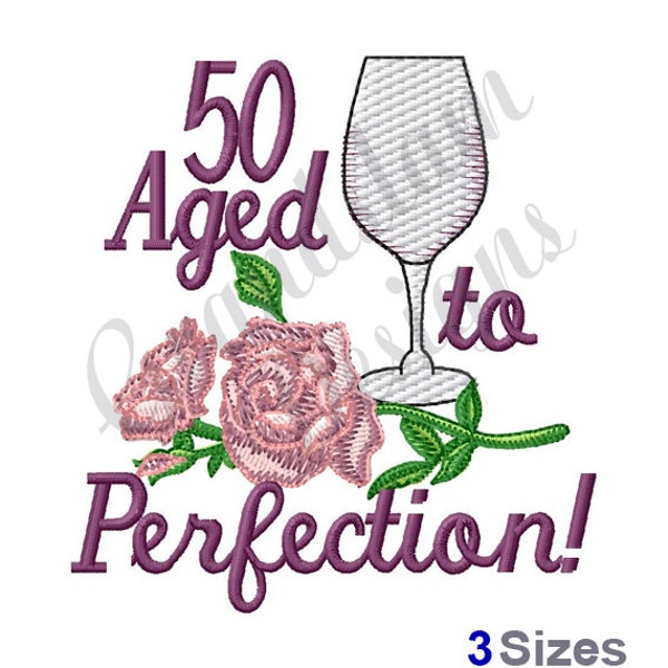 50th Birthday Machine Embroidery Design - Etsy