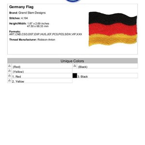 Germany Flag - Machine Embroidery Design - Etsy