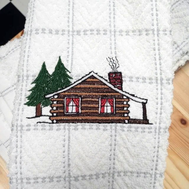 Log Cabin Machine Embroidery Design - Etsy