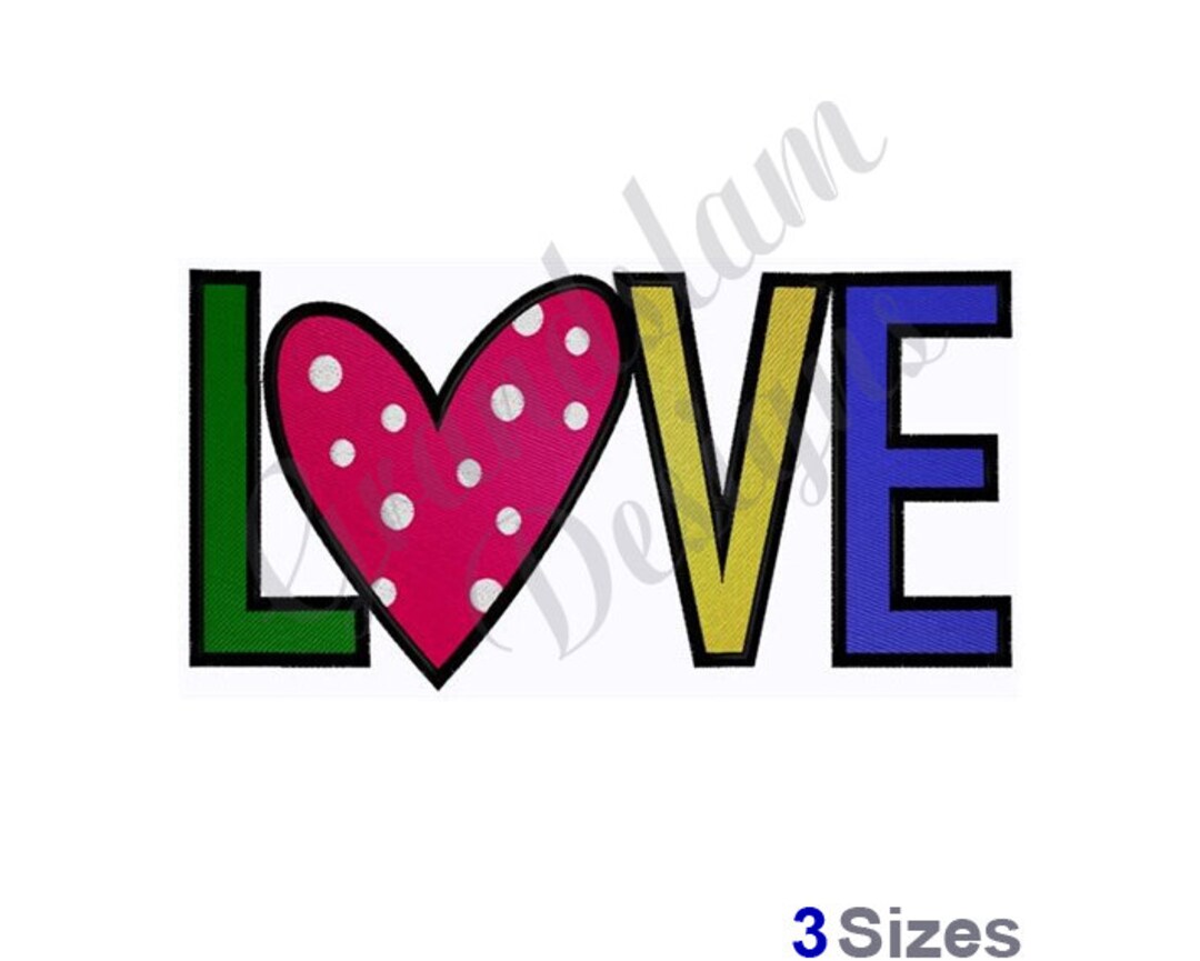 Love Heart Text - Machine Embroidery Design, Embroidery Designs ...