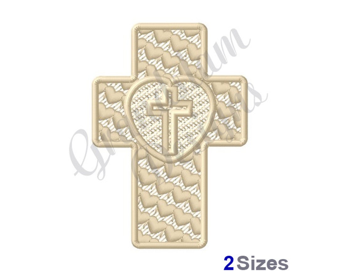 FSL Cross Machine Embroidery Design – Heart Pattern (instant Download ...