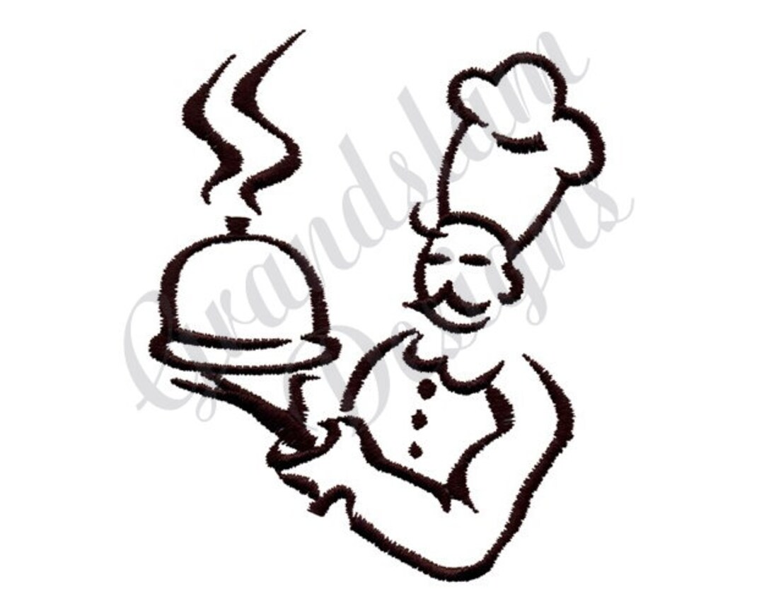 Chef Outline - Machine Embroidery Design, Embroidery Designs, Machine ...