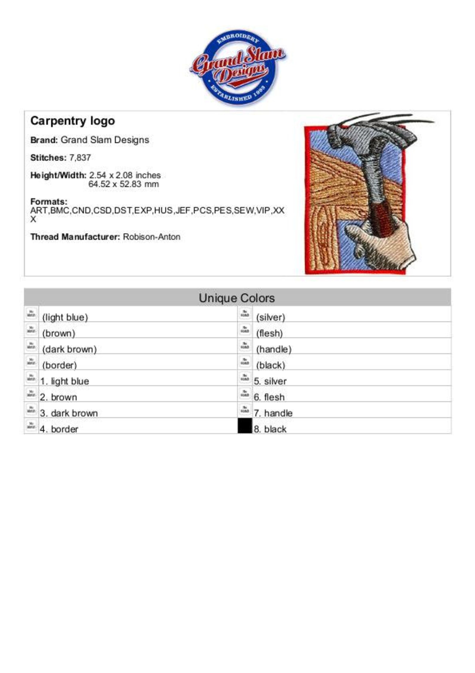 Carpentry Logo Machine Embroidery Design - Etsy