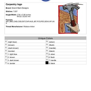 Carpentry Logo - Machine Embroidery Design - Etsy