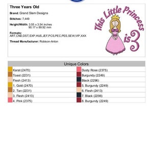 Three Years Old Princess - Machine Embroidery Design - Etsy