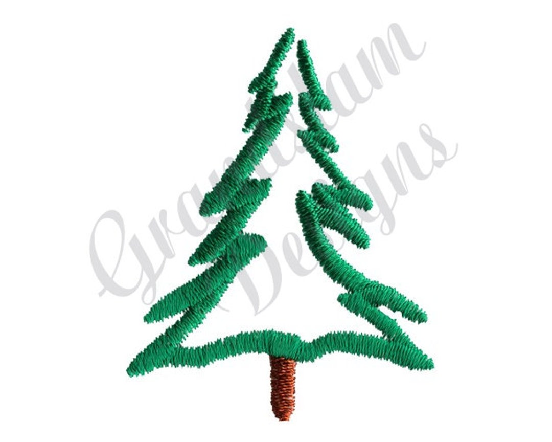 Abstract Evergreen Outline - Machine Embroidery Design - Etsy