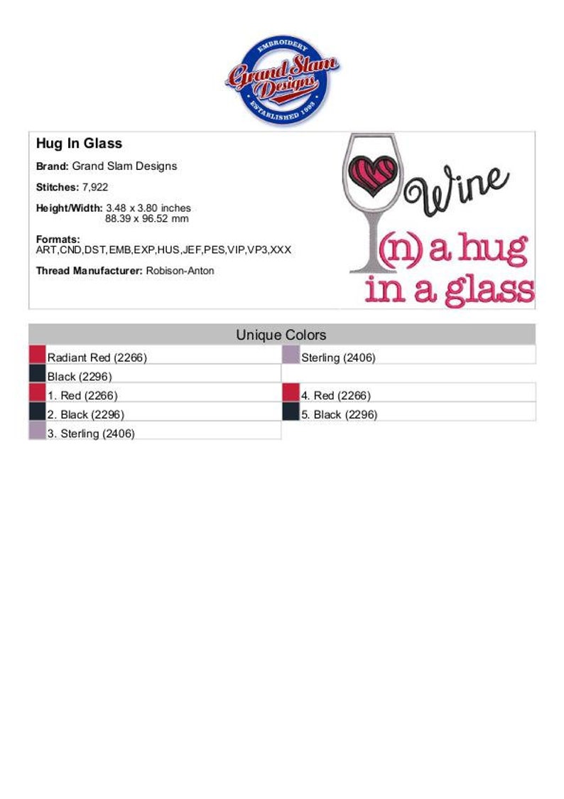 Wine Hug in Glass - Machine Embroidery Design - Etsy
