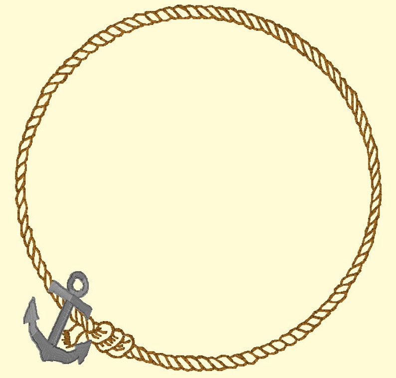 Anchor Rope Border Frame machine Embroidery Design - Etsy