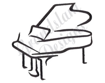 Grand Piano Machine Embroidery Design, Musical Instrument Embroidery ...