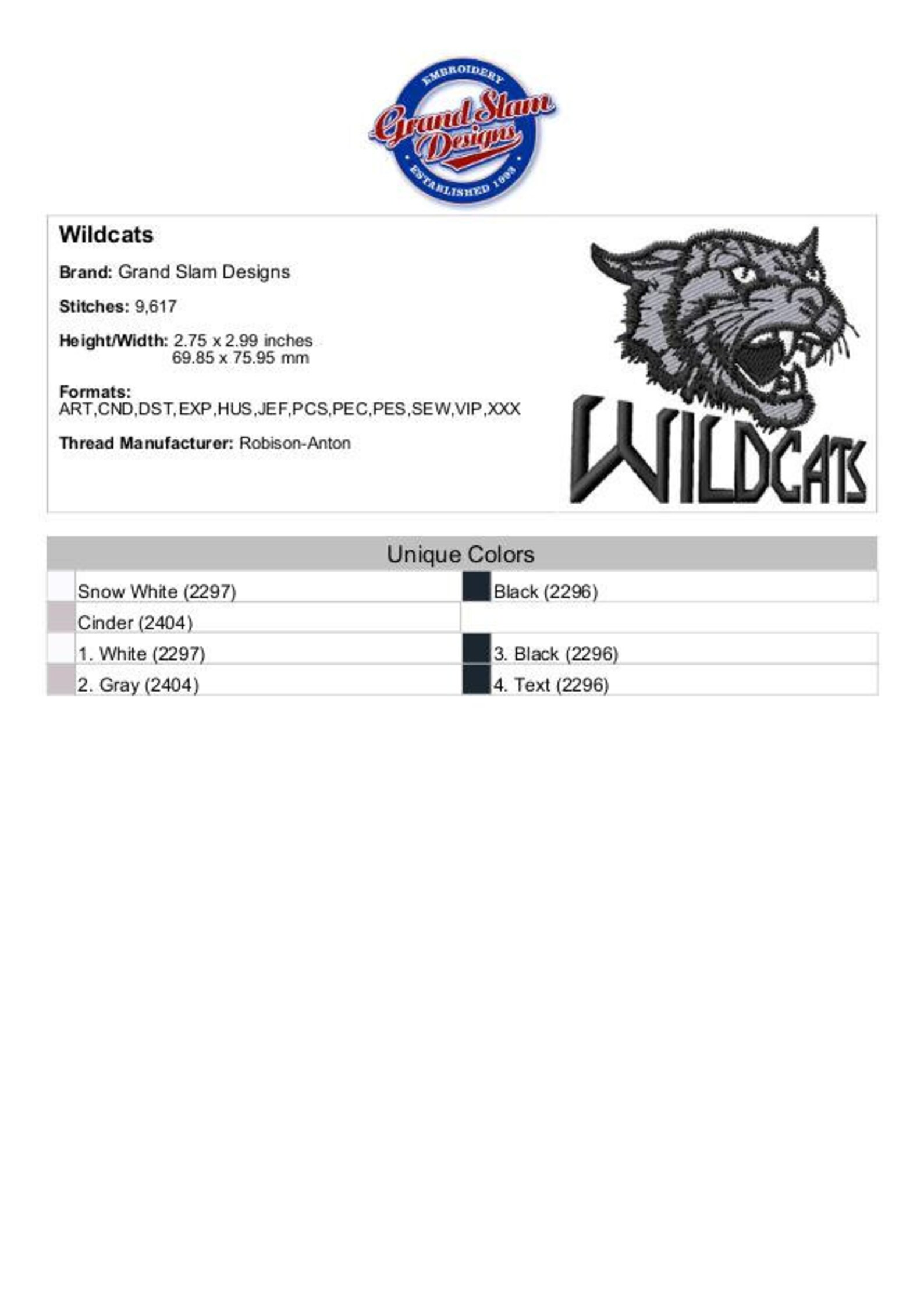 Wildcats - Machine Embroidery Design, Embroidery Designs, Machine ...