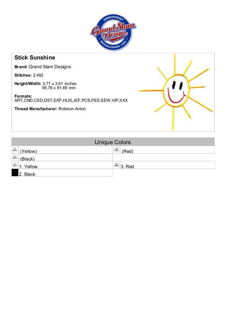 Stick Sunshine Machine Embroidery Design (digital Download) - Etsy