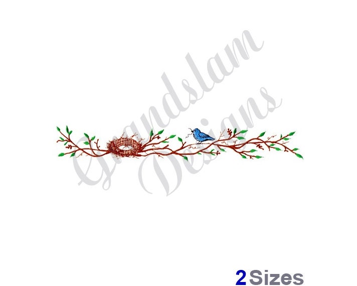 Birds Nest Border Machine Embroidery Design - Etsy