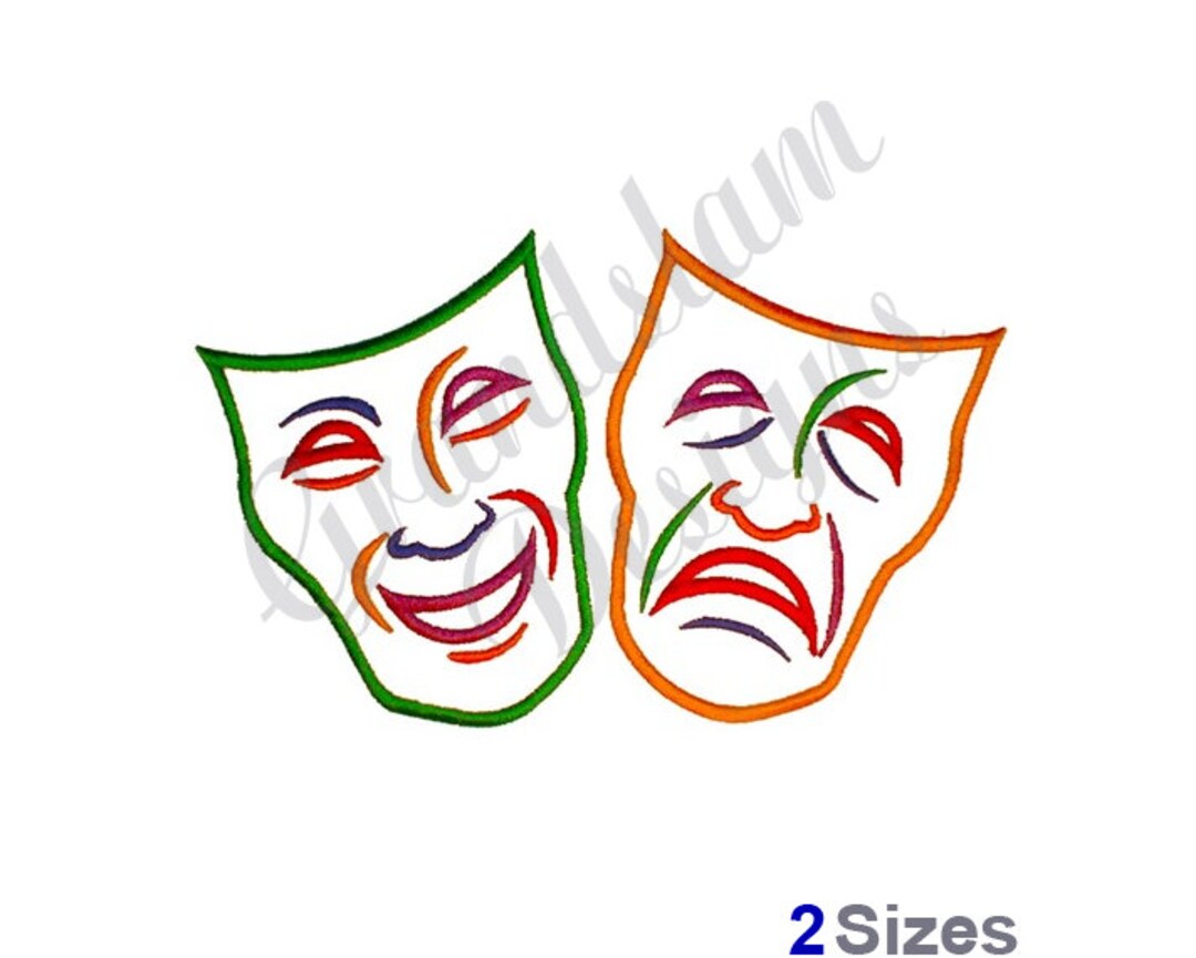 Comedy Tragedy Masks - Machine Embroidery Design - Etsy