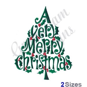 A Very Merry Christmas Tree - Machine Embroidery Design - Etsy
