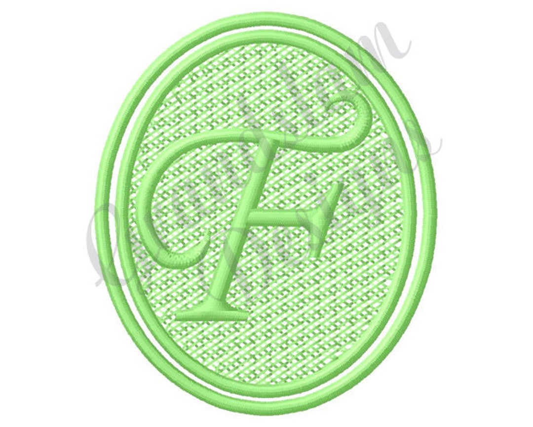Letter F Embroidery Design – Oval Monogram Pattern (instant Download ...