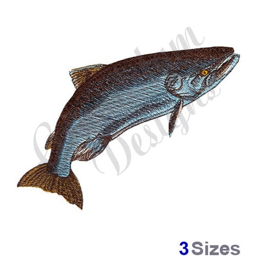 King Salmon Fish Machine Embroidery Design Embroidery - Etsy