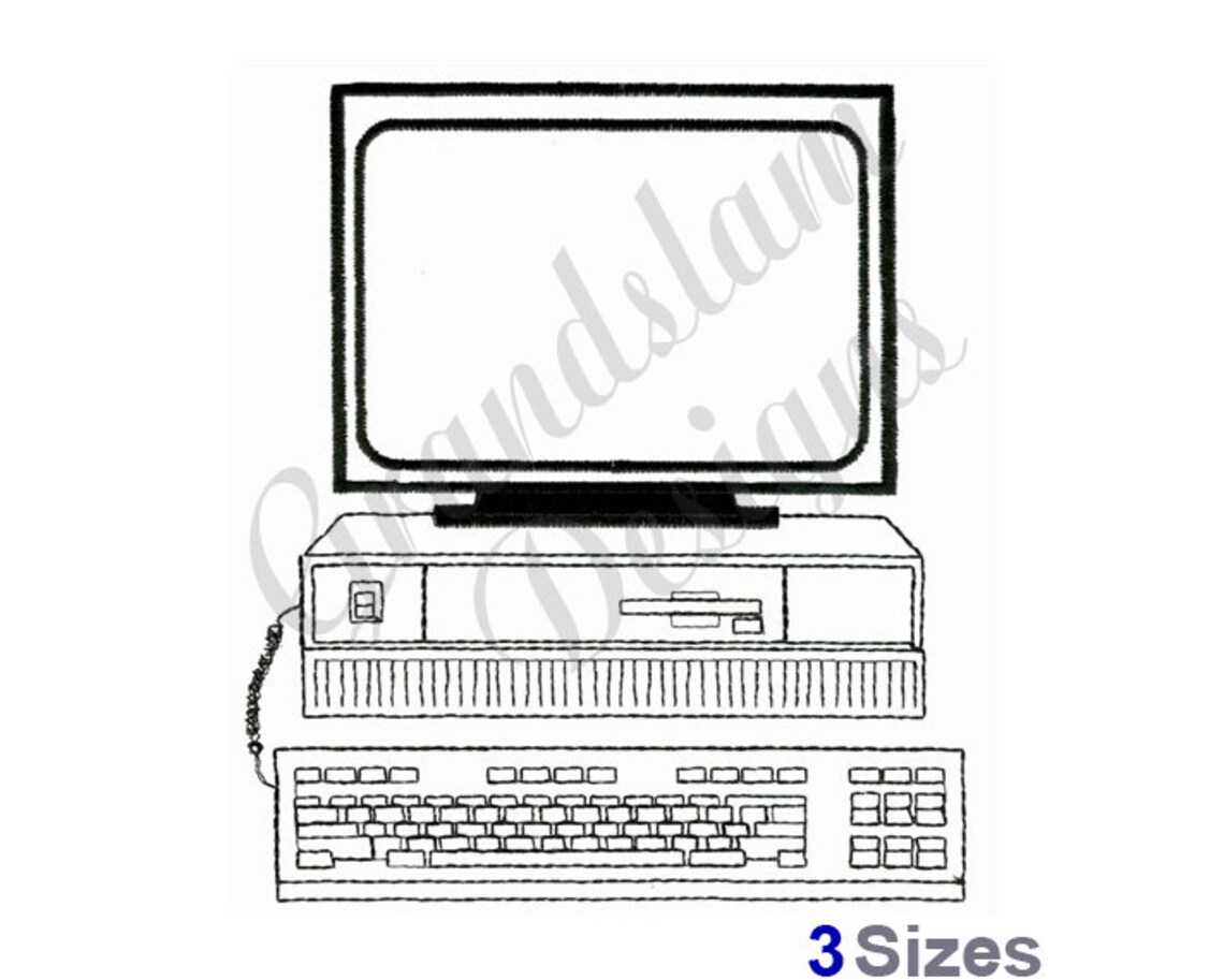 Computer Outline machine Embroidery Design Embroidery - Etsy