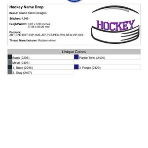 Hockey Puck Name Drop - Machine Embroidery Design, Embroidery Designs ...