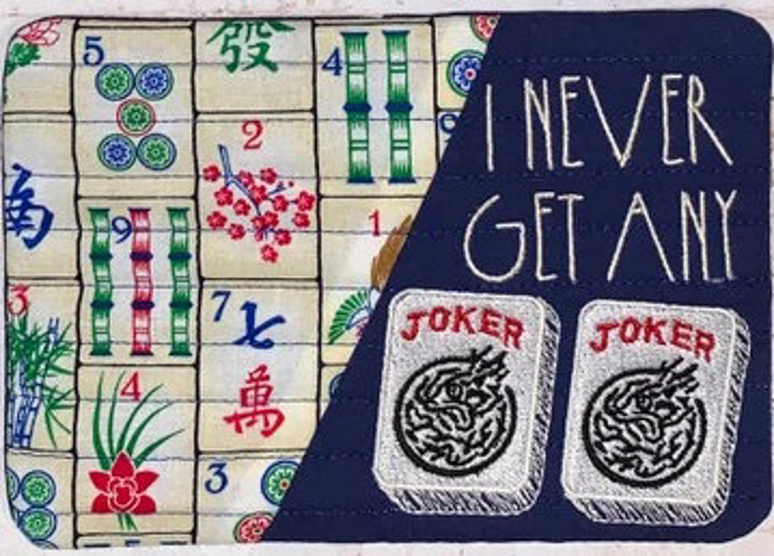 Mahjong Joker Tile Machine Embroidery Design - Etsy