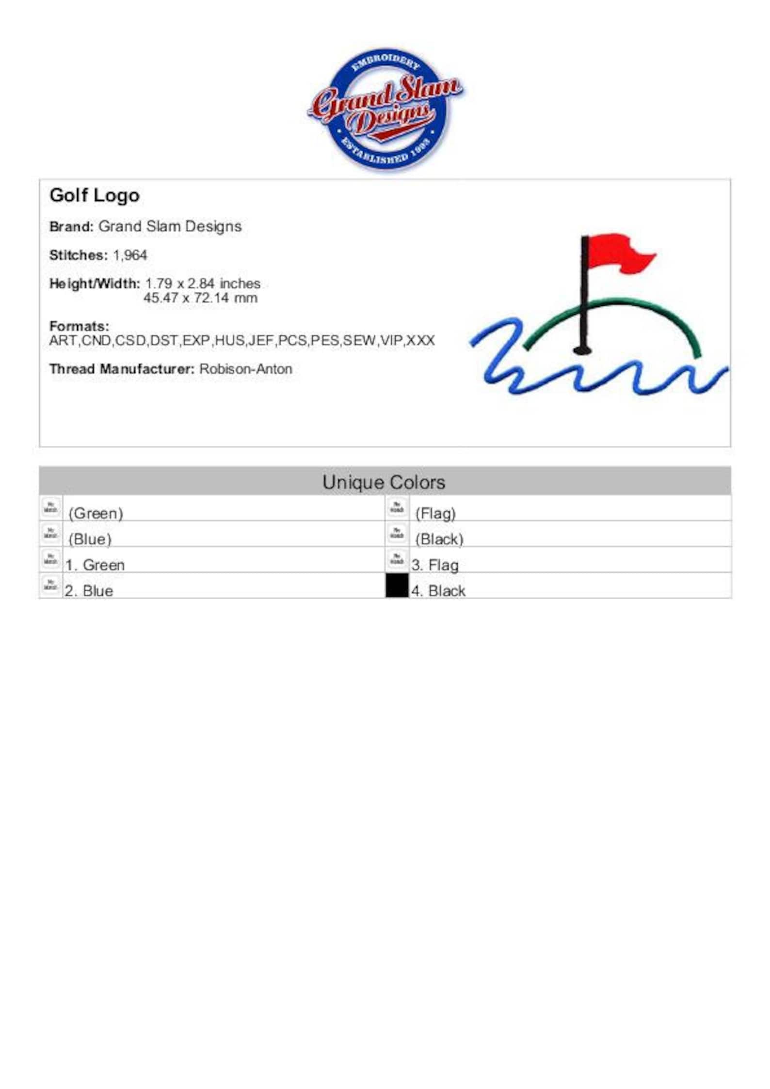 Golf Logo Machine Embroidery Design - Etsy