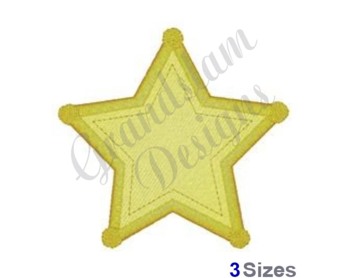 Sheriff Star Machine Embroidery Design - Etsy