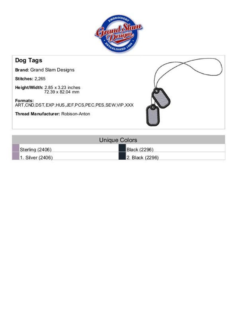 Dog Tags - Machine Embroidery Design - Etsy