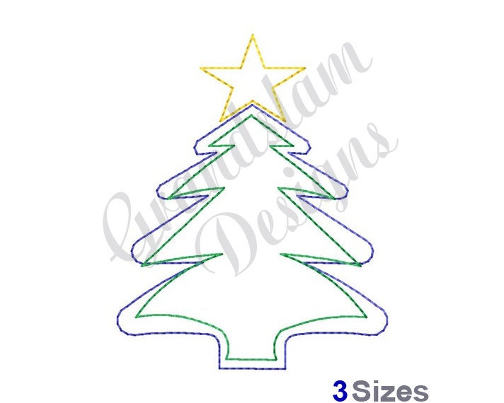 Redwork Tree Outline - Machine Embroidery Design, Embroidery Designs ...