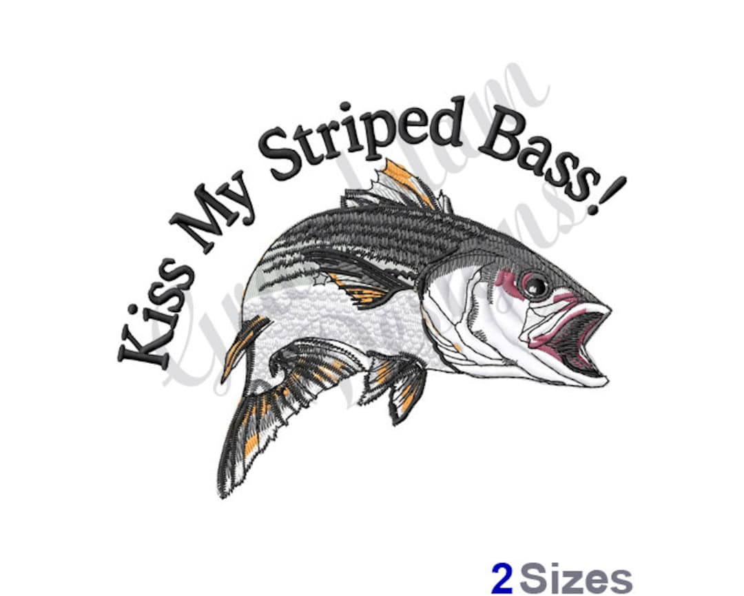Kiss My Striped Bass - Machine Embroidery Design, Embroidery Designs ...