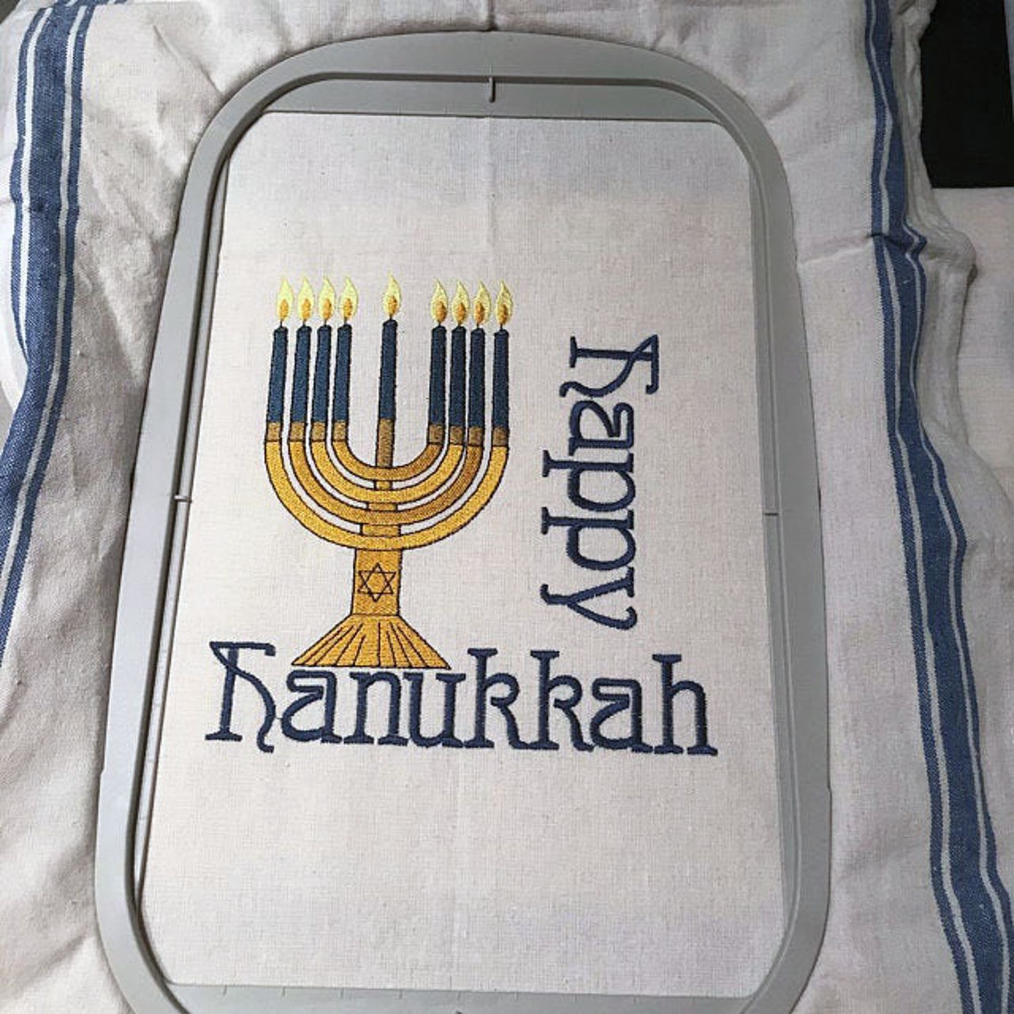 Menorah Happy Hanukkah Machine Embroidery Design Embroidery - Etsy