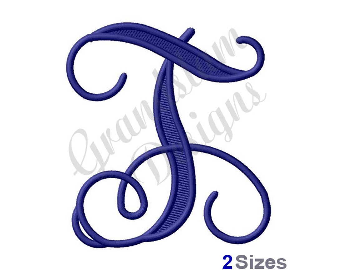 Vining Monogram Letter T Machine Embroidery Design, Embroidery Designs ...