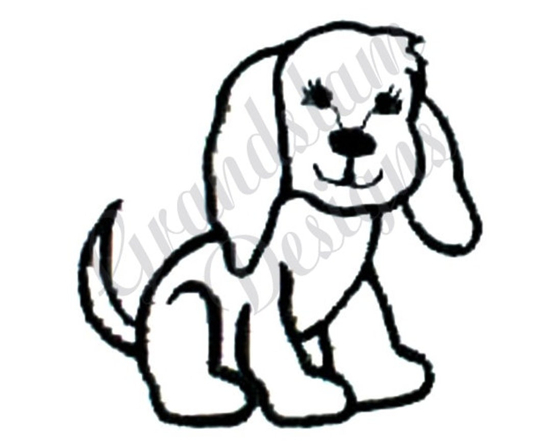 Puppy Dog Outline - Machine Embroidery Design - Etsy