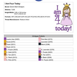 I Am Four Today - Machine Embroidery Design, Embroidery Designs ...