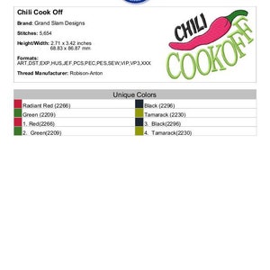 Chili Cook off - Machine Embroidery Design - Etsy