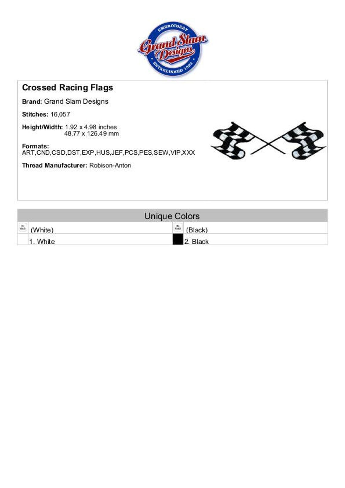 Crossed Racing Flags Machine Embroidery Design - Etsy