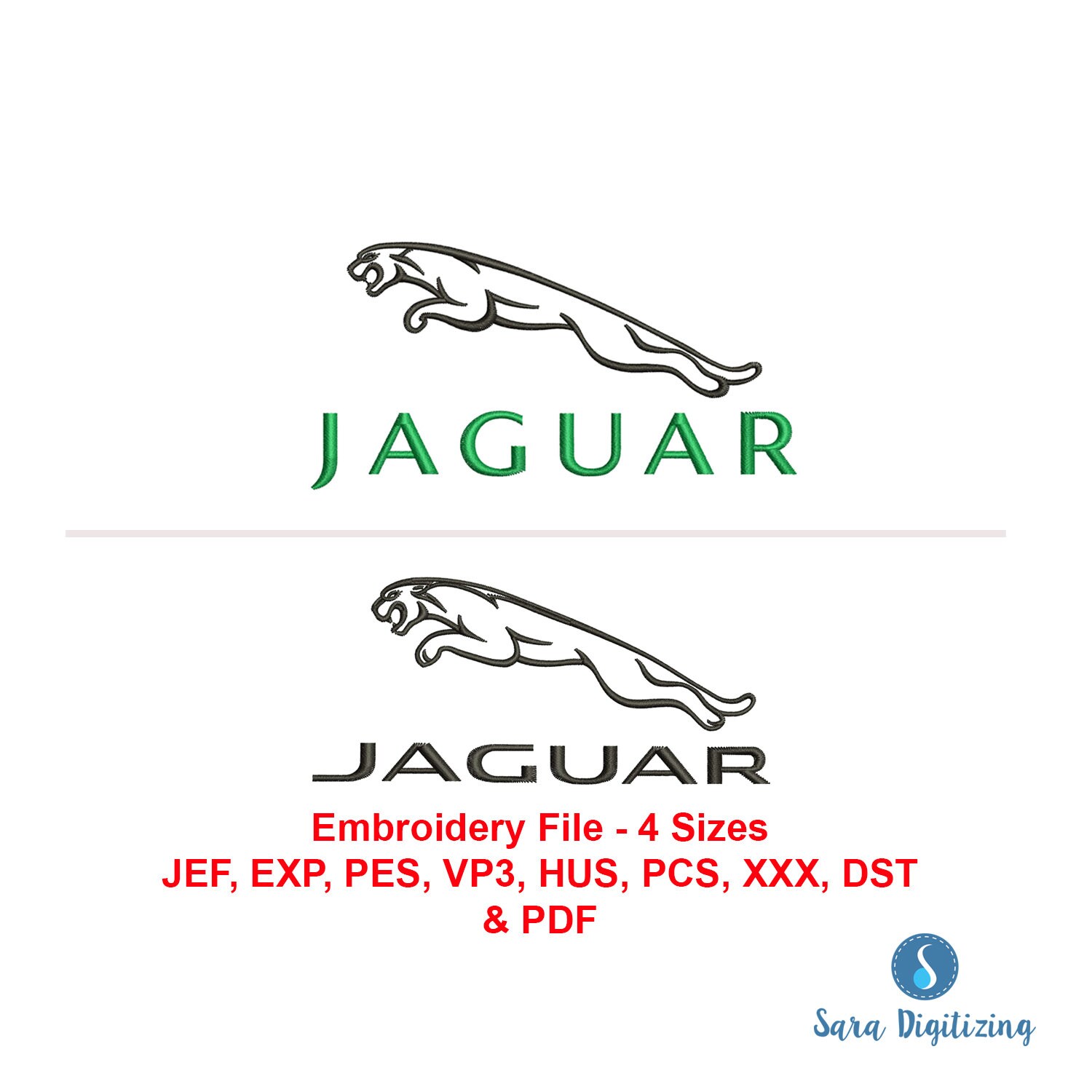 Jaguar Machine Embroidery Design Jaguar Car Logos Jaguar | Etsy