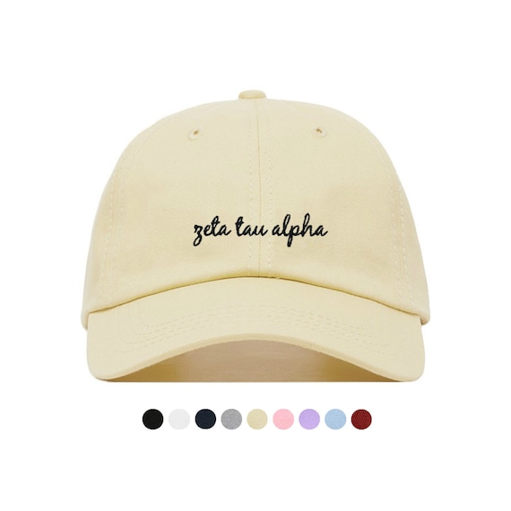 Zeta Tau Alpha Script Baseball Hat Embroidered Baseball Cap - Etsy