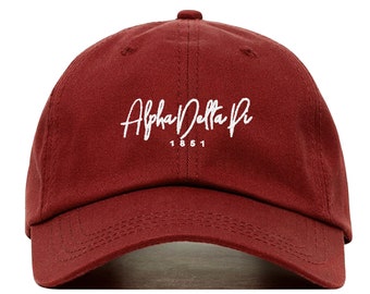 Alpha Phi Signature Baseball Hat Embroidered Baseball Cap // - Etsy