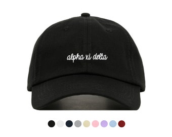 Alpha Phi Cursive Baseball Hat Embroidered Baseball Cap // - Etsy