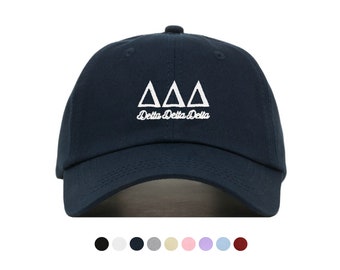 Delta Delta Delta Letters Baseball Hat Embroidered Baseball | Etsy