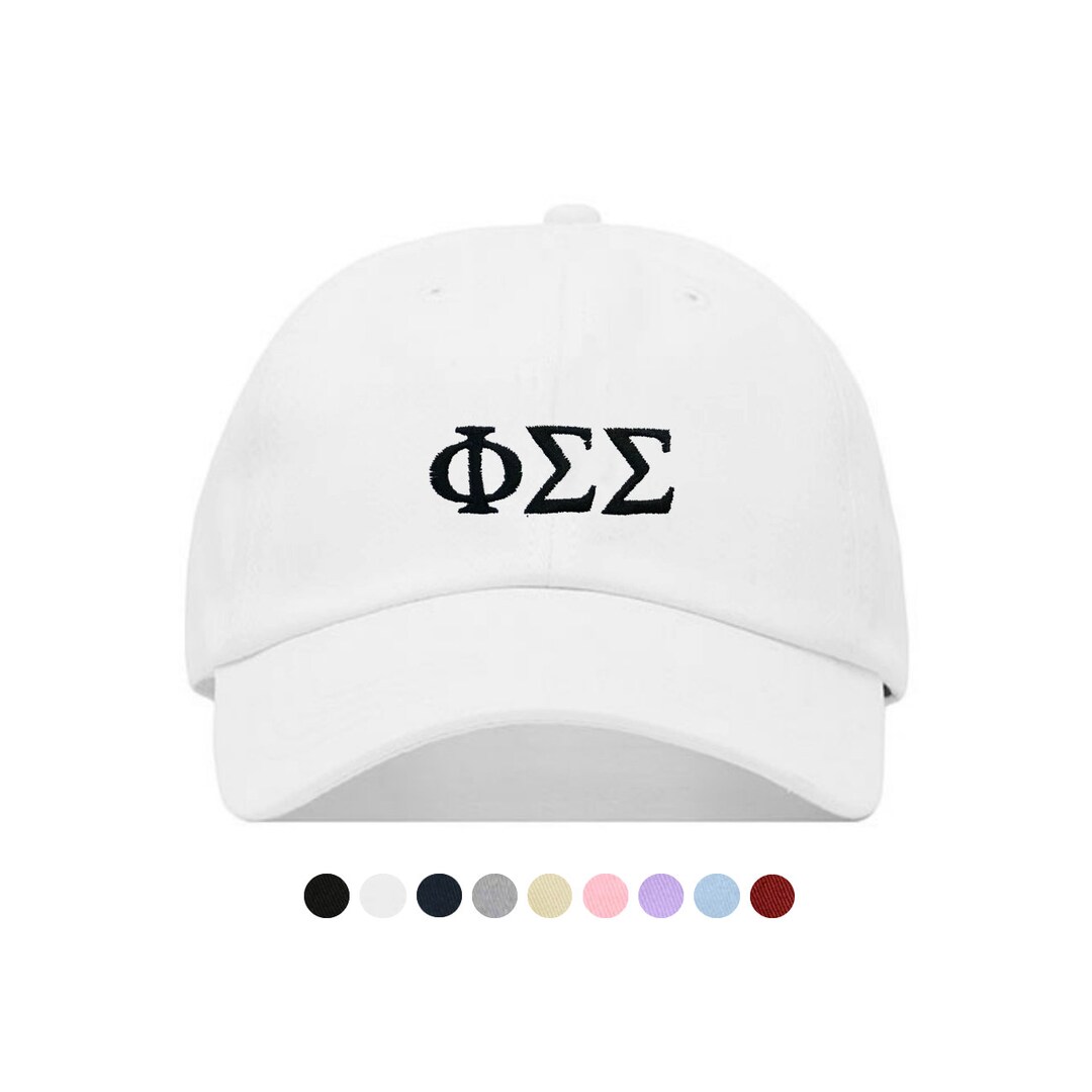Phi Sigma Sigma Letters Baseball Hat - Embroidered Baseball Cap ...