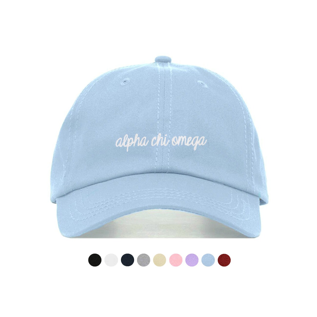 Alpha Chi Omega Cursive Baseball Hat Embroidered Baseball | Etsy