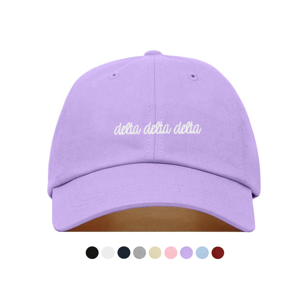 Delta Delta Delta Cursive Baseball Hat Embroidered Baseball - Etsy