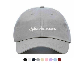 Alpha Chi Omega Cursive Baseball Hat Embroidered Baseball | Etsy