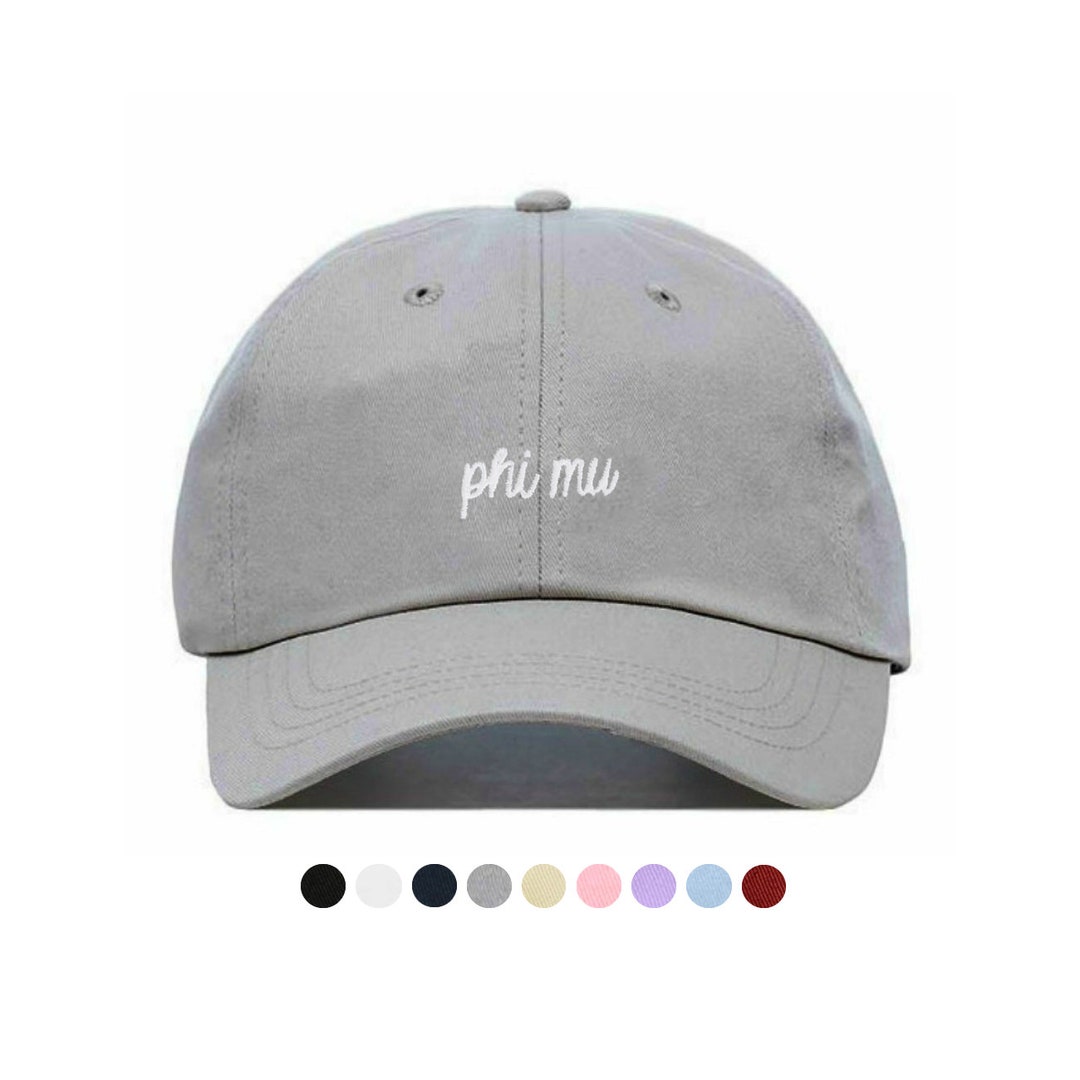 Phi Mu Cursive Baseball Hat - Embroidered Baseball Cap // Sorority ...