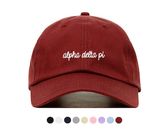 Alpha Phi Cursive Baseball Hat Embroidered Baseball Cap // - Etsy