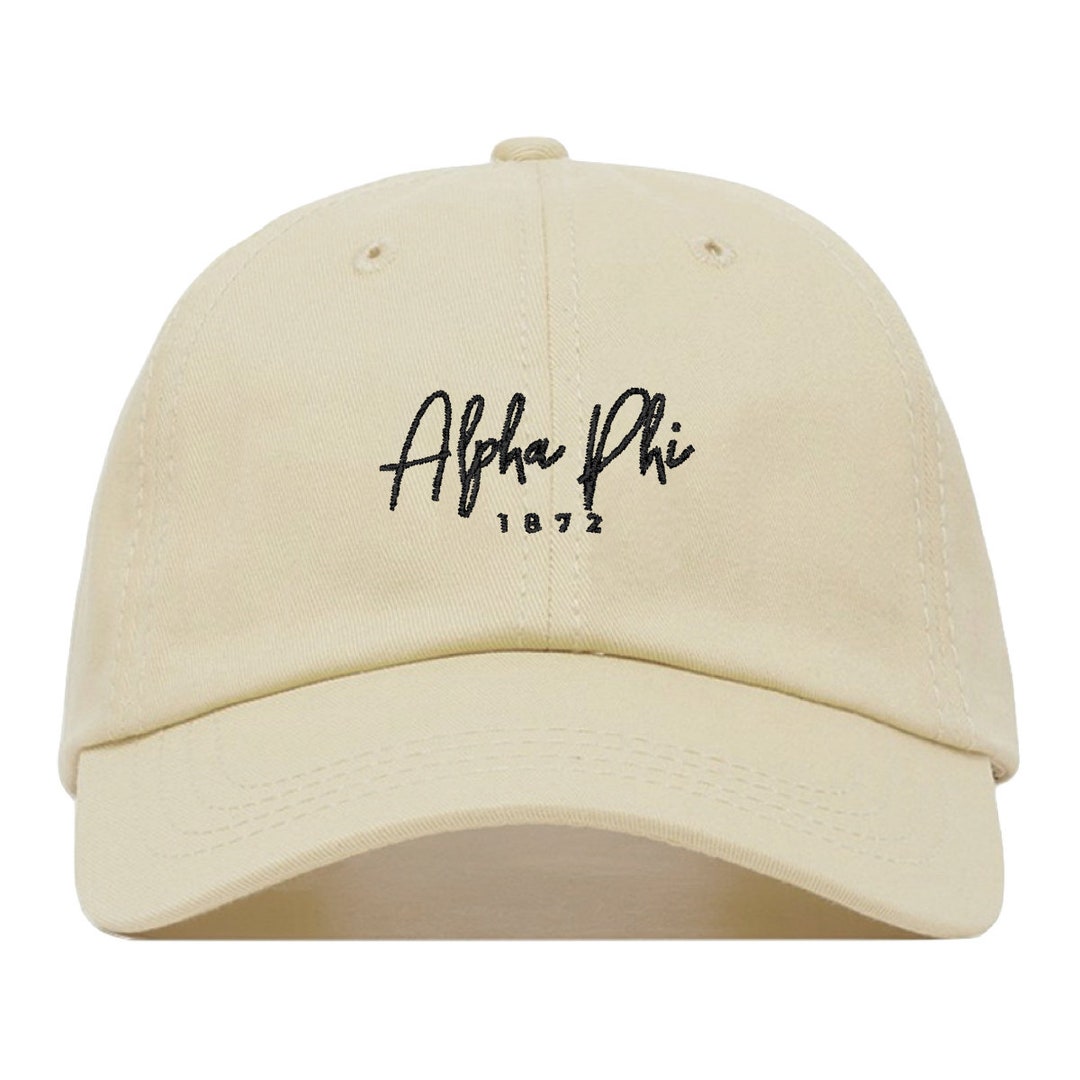 Alpha Phi Signature Baseball Hat - Embroidered Baseball Cap // Sorority ...